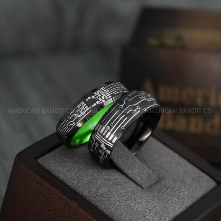 Circuit Board Rings, Couple Rings, Circuit Board Wedding Bands, Gamer ...