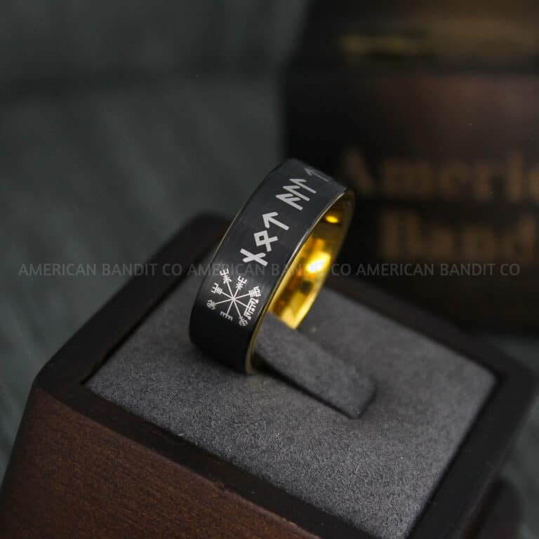 Til Valhalla Rings, Viking Rings, Runes Rings, Vegvísir Ring, Couple ...