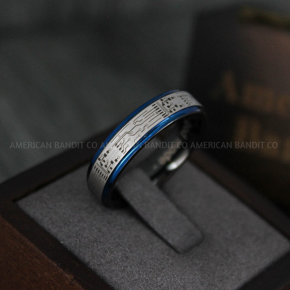 Circuit Board Ring, Circuit Board Wedding Band, Gamer Ring - American ...