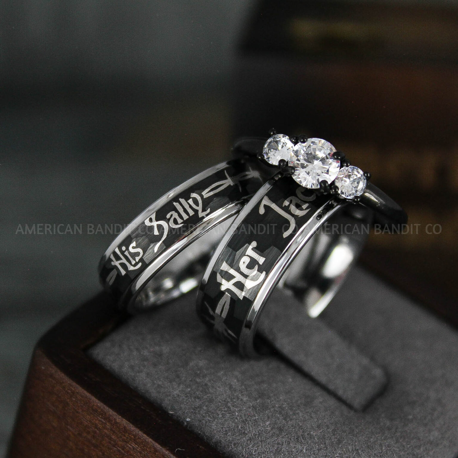 Jack and Sally Rings, Jack and Sally Wedding Bands, Couple Rings, Jack ...