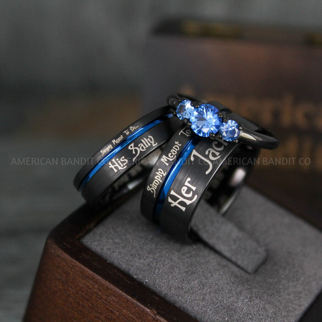 Jack and Sally Rings, Jack and Sally Wedding Bands, Couple Rings, Jack ...