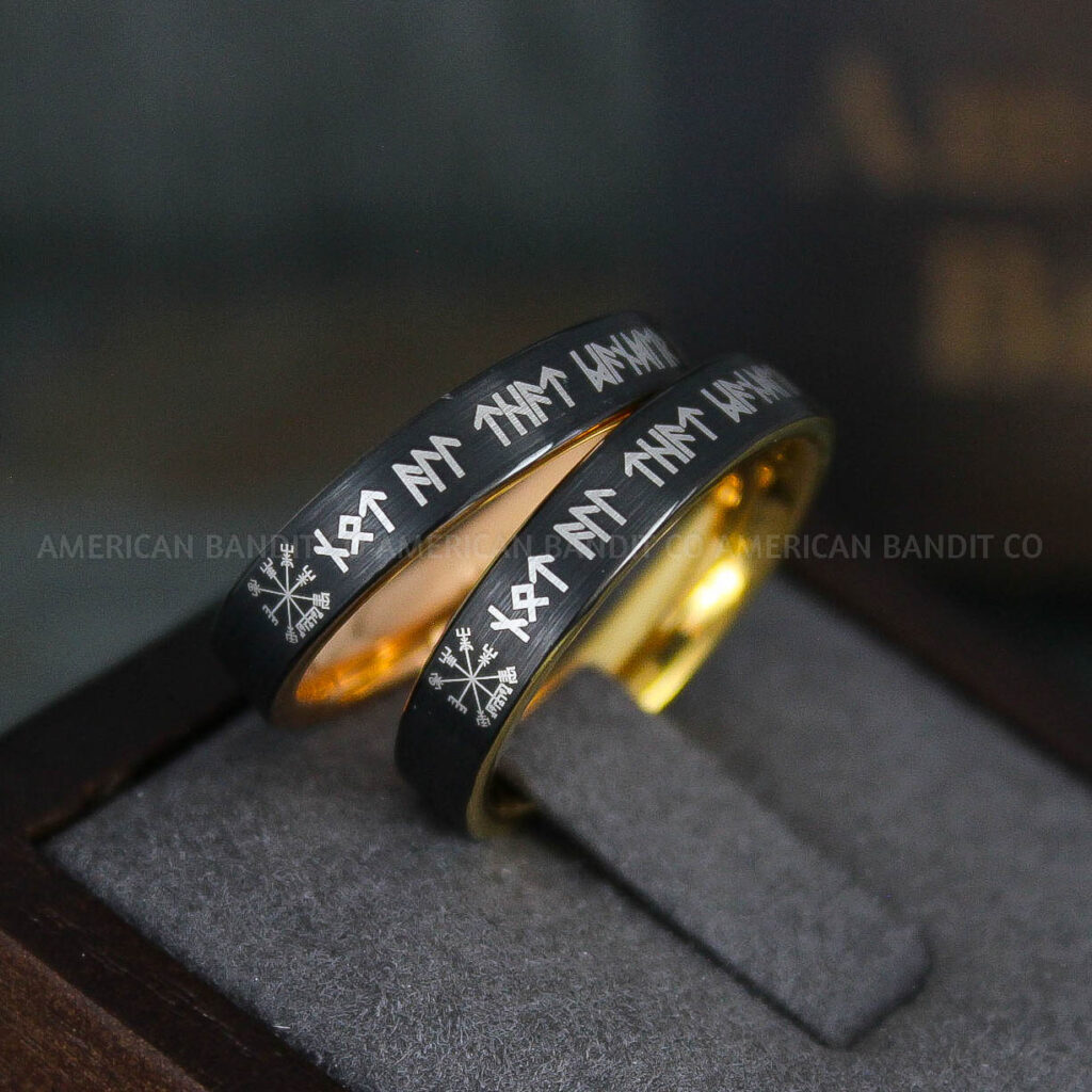 Til Valhalla Rings, Viking Rings, Runes Rings, Vegvísir Ring, Couple ...