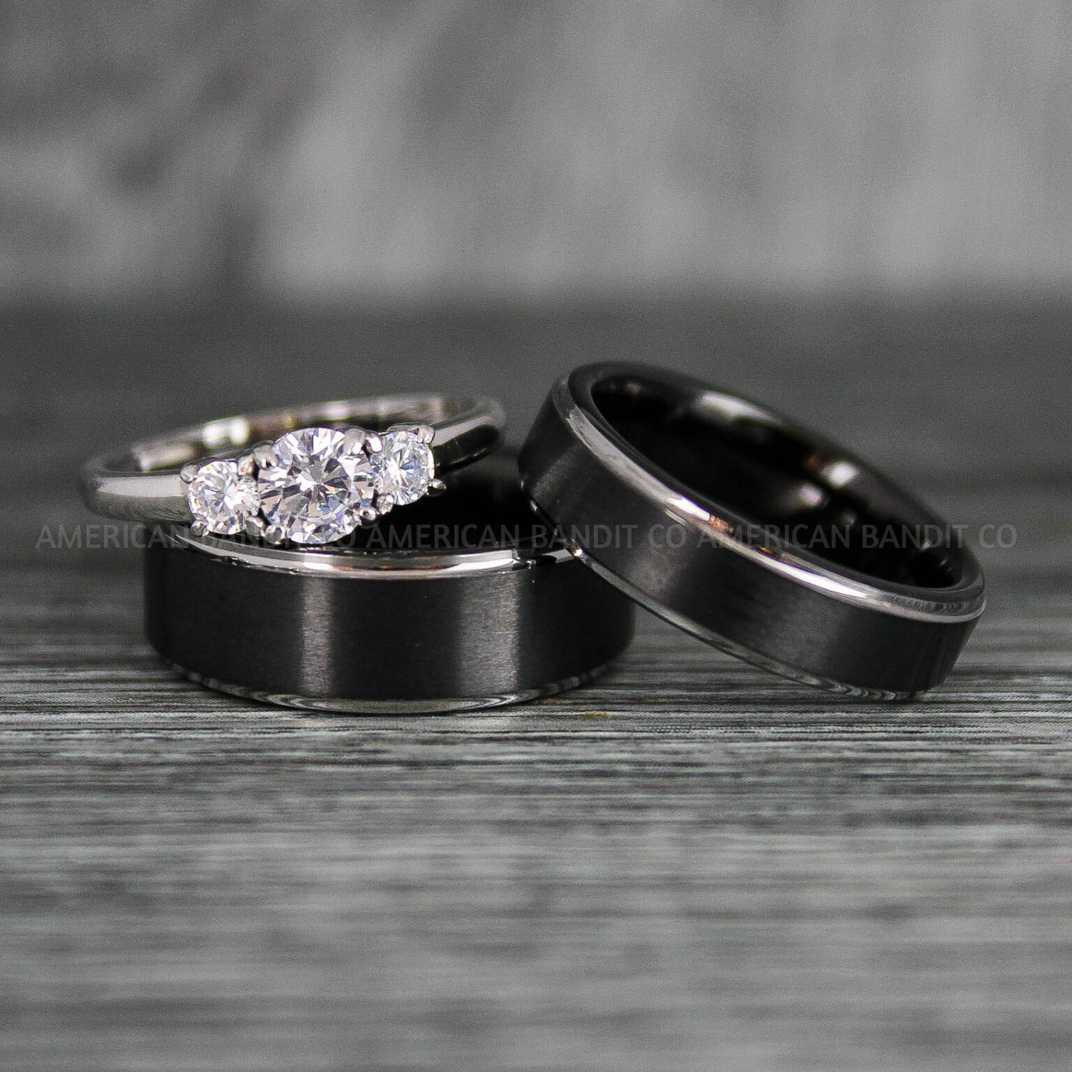 Couple Rings, Couple Wedding Rings, Couple Wedding Band, Black Wedding ...