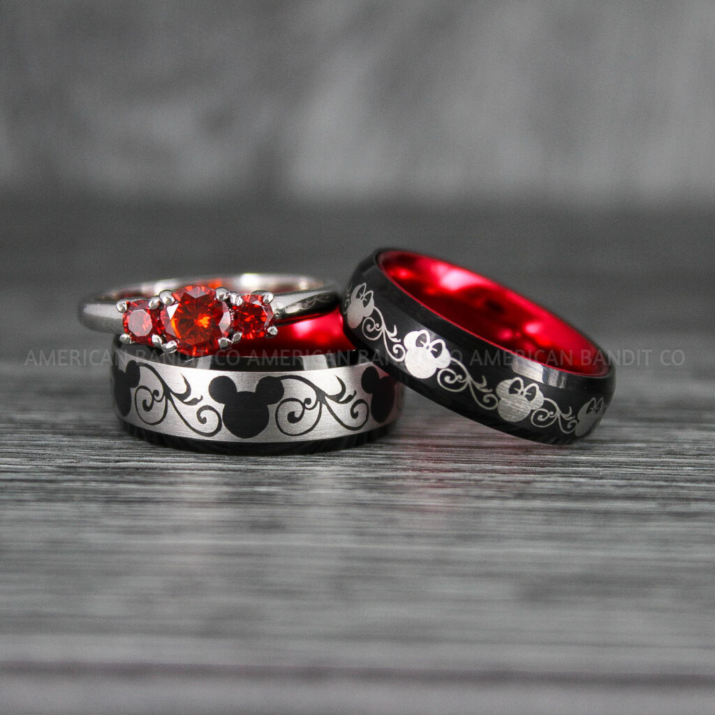 Mickey Mouse Rings, Mickey Rings, Couple Wedding Bands, Couple Rings ...