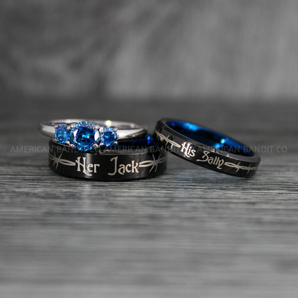 Jack and Sally Rings, Jack and Sally Wedding Bands, Couple Rings, Jack ...