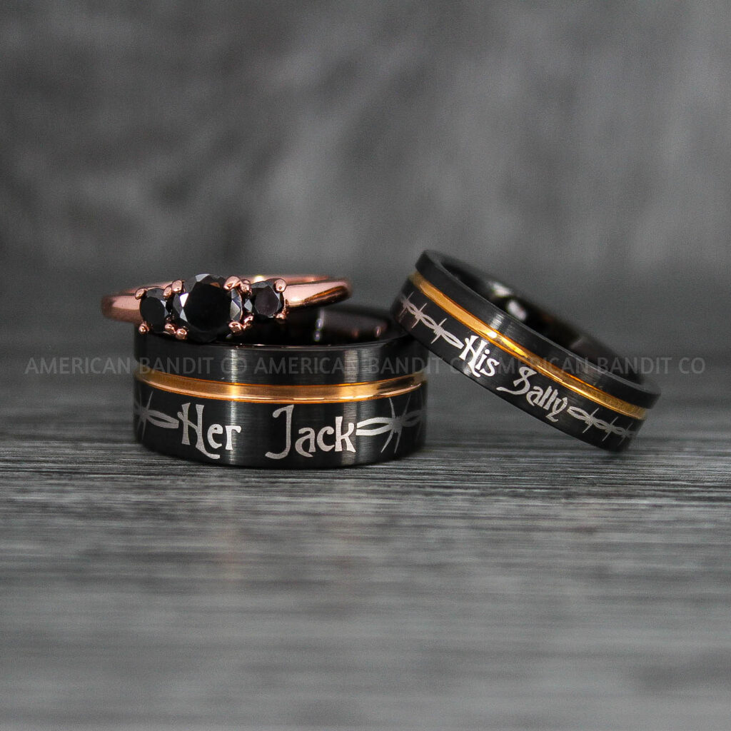 Jack and Sally Rings, Jack and Sally Wedding Bands, Couple Rings, Jack ...