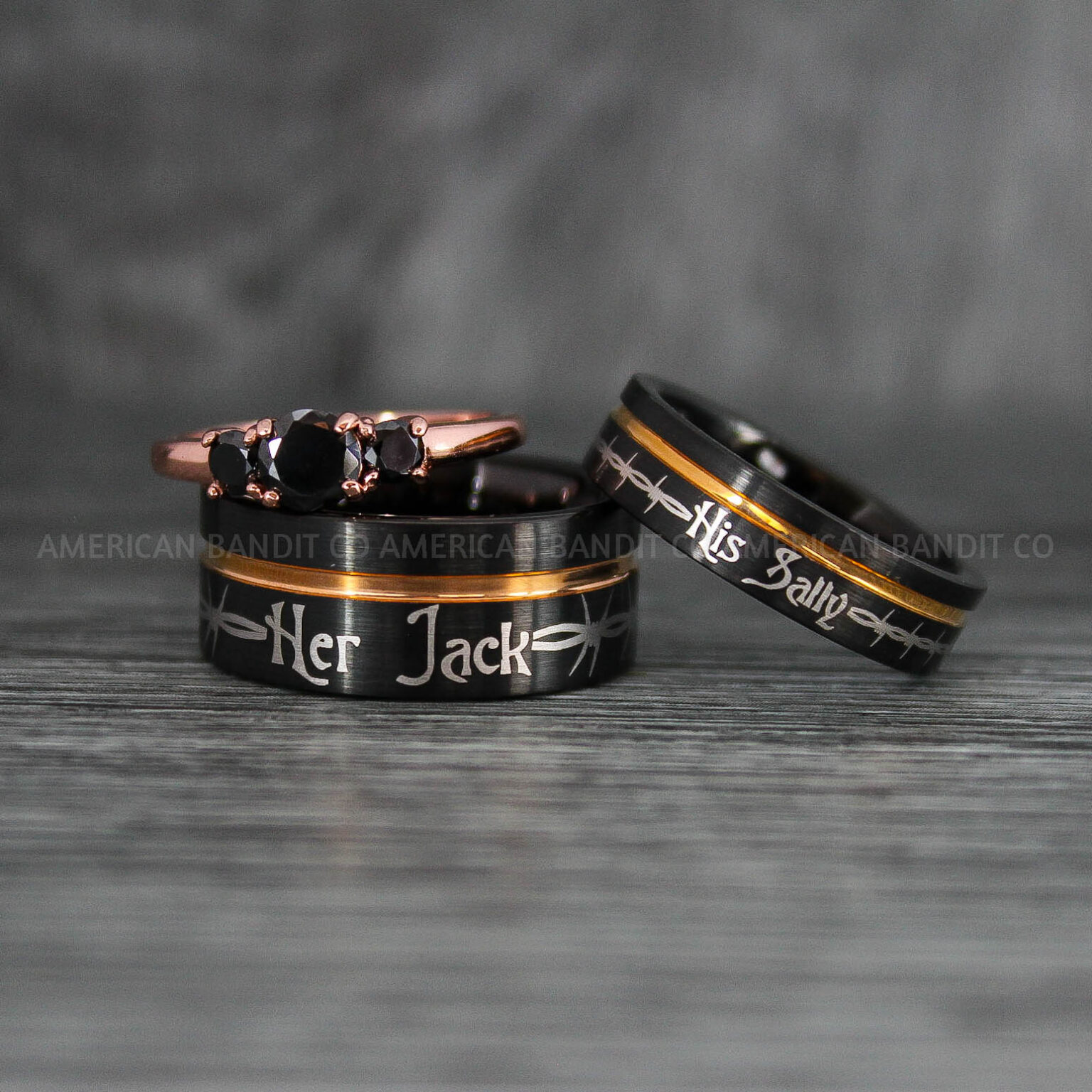 Jack and Sally Rings, Jack and Sally Wedding Bands, Couple Rings, Jack ...