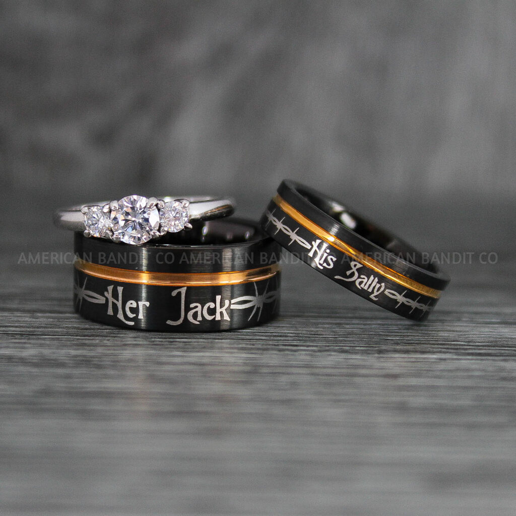 Jack and Sally Rings, Jack and Sally Wedding Bands, Couple Rings, Jack ...
