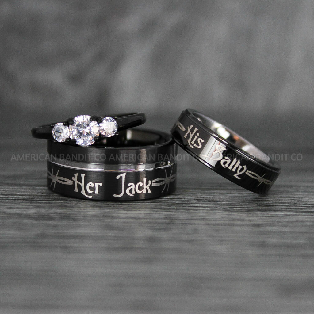 Jack and Sally Rings, Jack and Sally Wedding Bands, Couple Rings, Jack ...