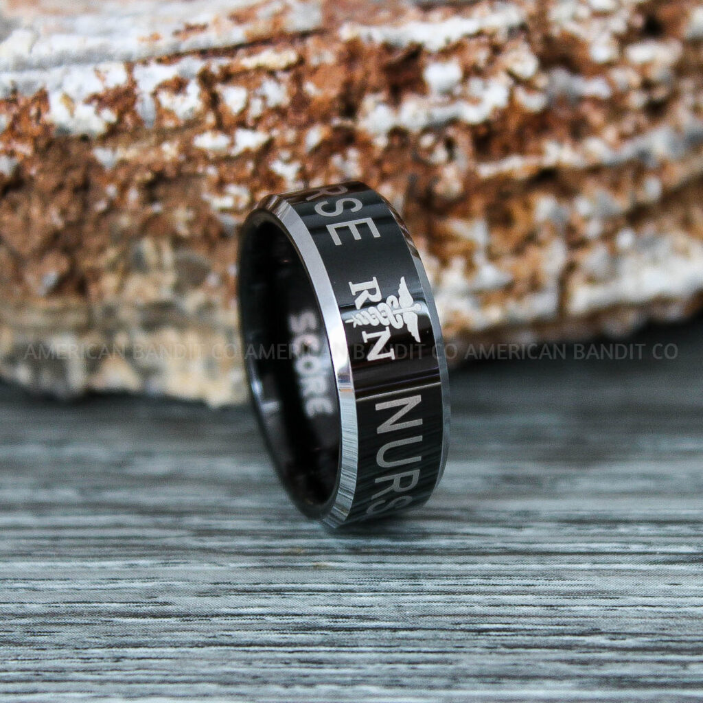 Nurse Ring, Registered Nurses Ring, RN Nurse Wedding Band, RN Nurse ...